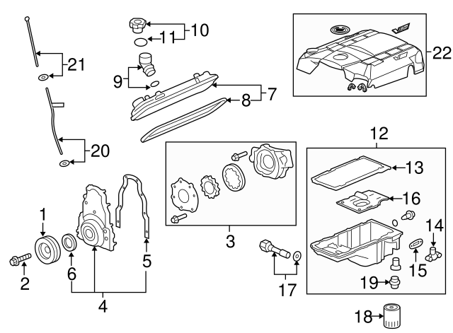 2004-2007 Cadillac CTS Engine Oil Pan Cover 12577903 | OEM Parts Online