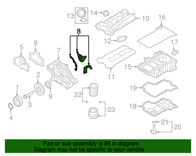 11147566411 - 2008-2019 BMW Front Cover Gasket (11-14-7-566-411) | BMW ...