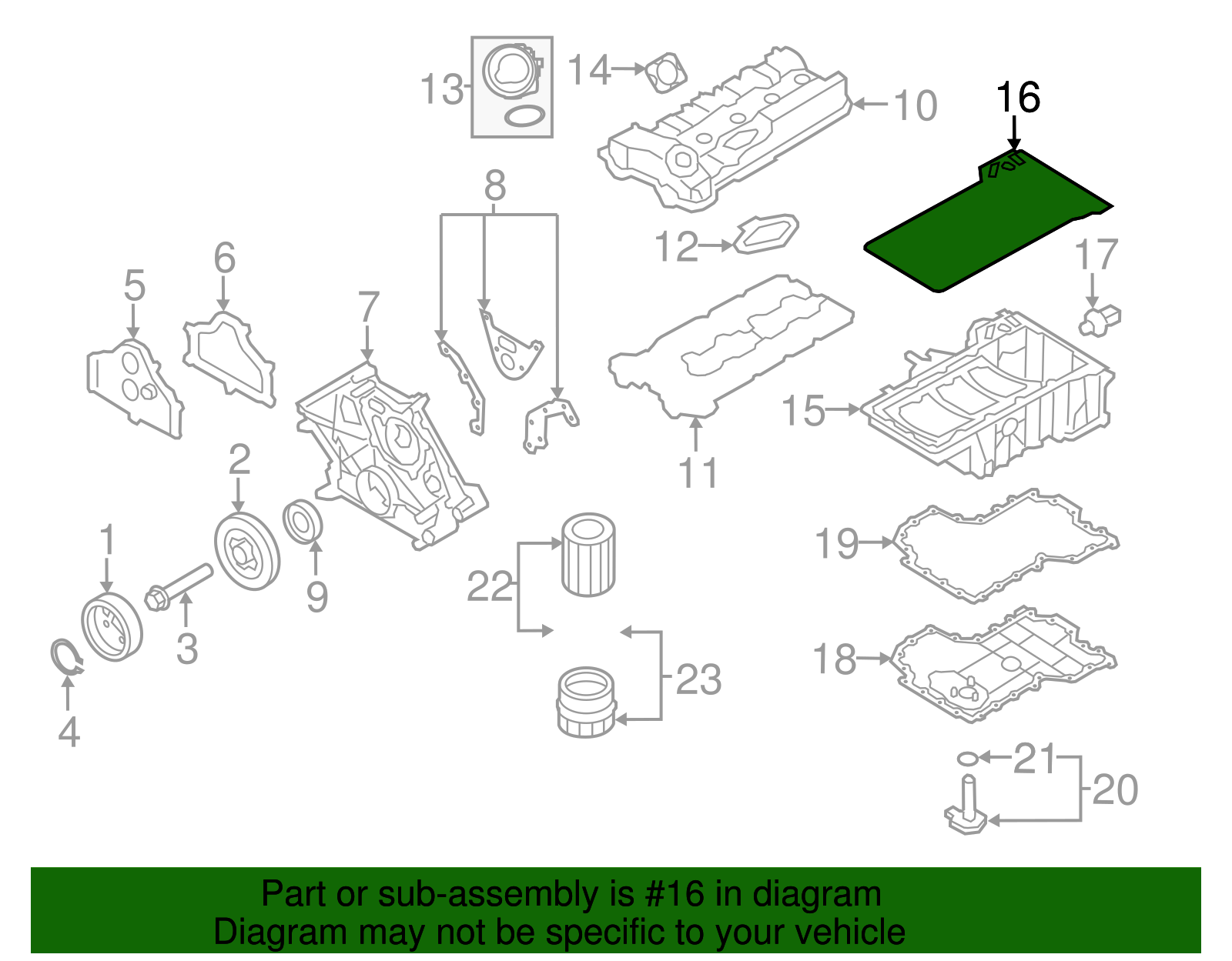 11137566644 - 2008-2019 BMW Engine Oil Pan Gasket (11-13-7-566-644 ...