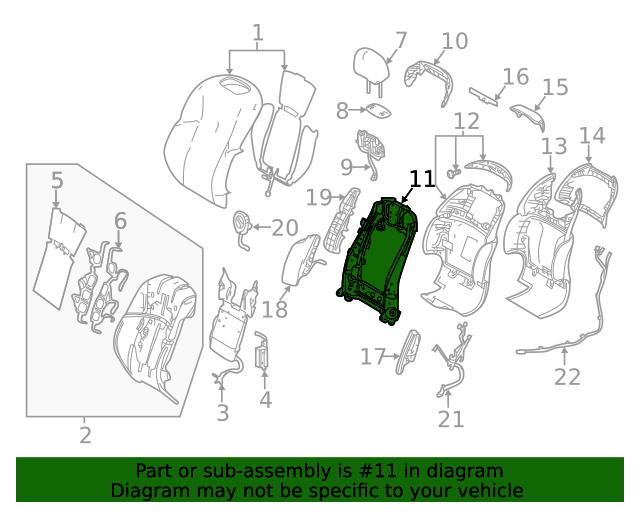 2018-2024 Lexus Seat Back Frame 71014-50151 | Discount Parts Monster