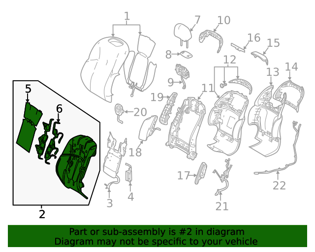 74063-50060 - Seat Back Cushion 2021-2024 Lexus | AutoNation Parts