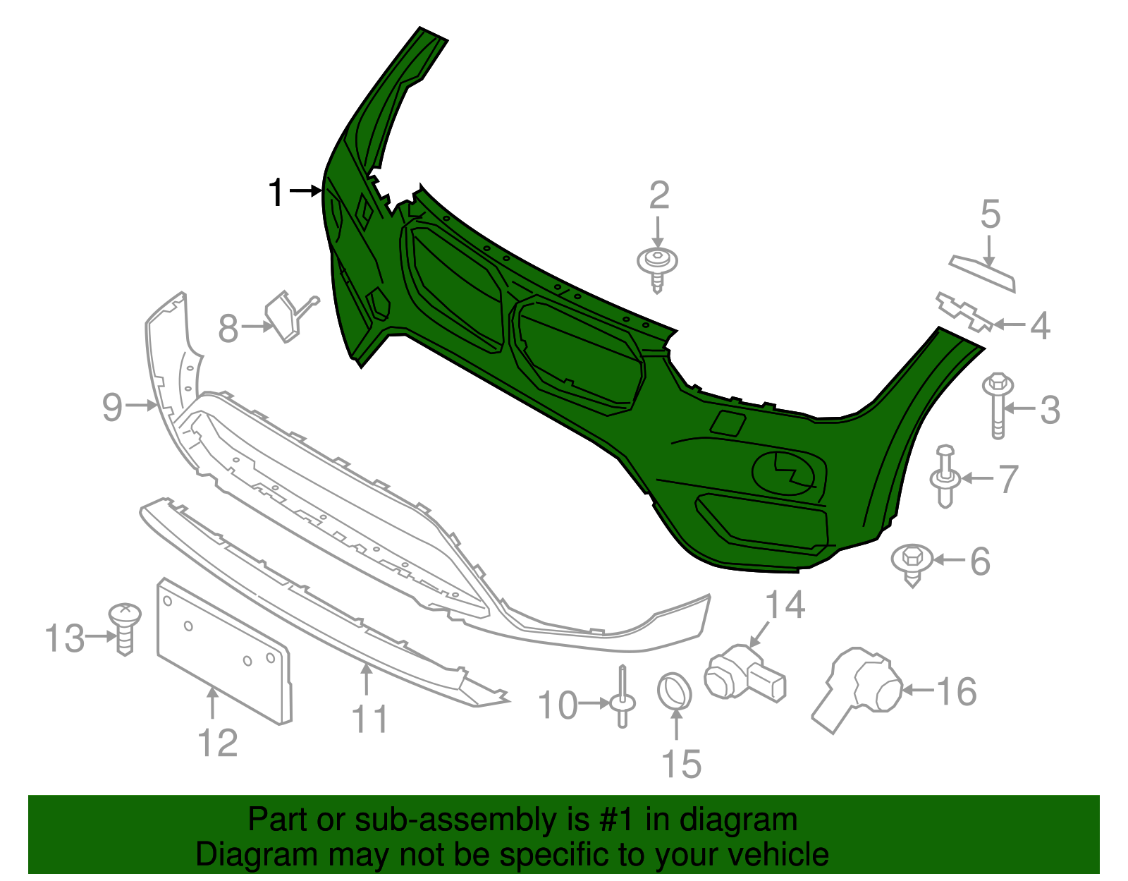 51117453566 - 2016-2019 BMW X1 Bumper Cover (51-11-7-453-566) | BMW of ...