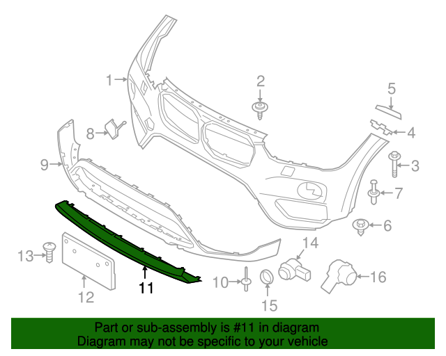 51117425974 - 2016-2019 BMW X1 Lower Trim Panel (51-11-7-425-974) | BMW ...
