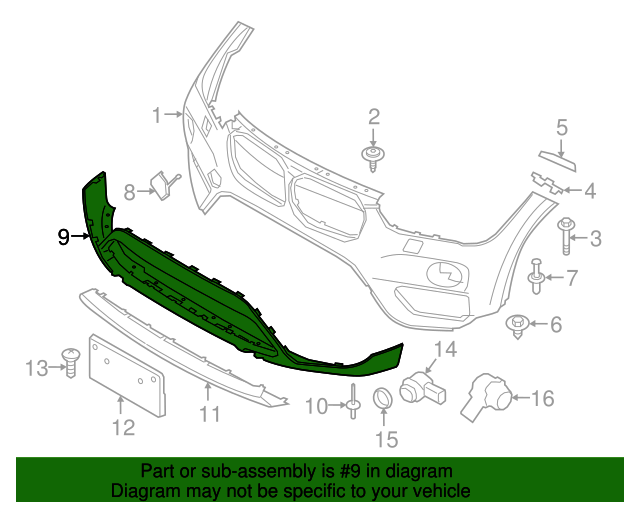 51117453999 - 2016-2019 BMW X1 Lower Cover (51-11-7-453-999) | BMW of ...