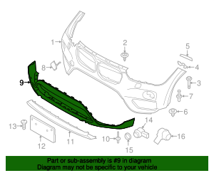 51117453999 - 2016-2019 BMW X1 Lower Cover (51-11-7-453-999) | BMW of ...