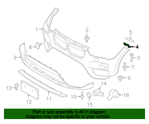 51117354770 - 2016-2022 BMW X1 Bumper Cover Insert (51-11-7-354-770 ...