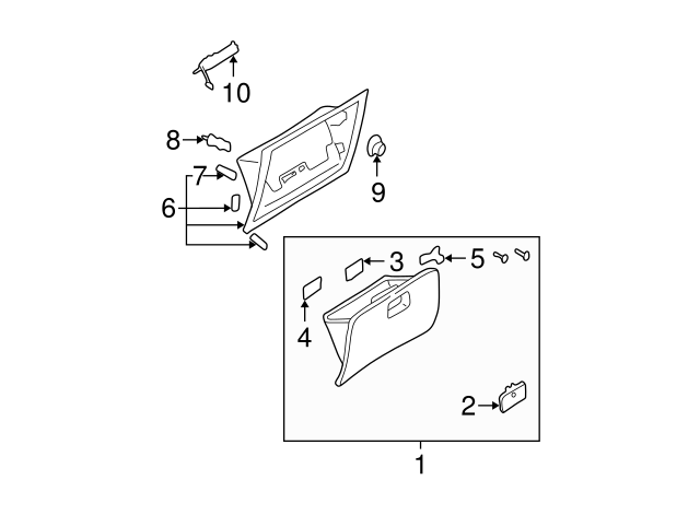 84560-2D100-OH - Glove Box Latch 2001-2002 Hyundai Elantra ...