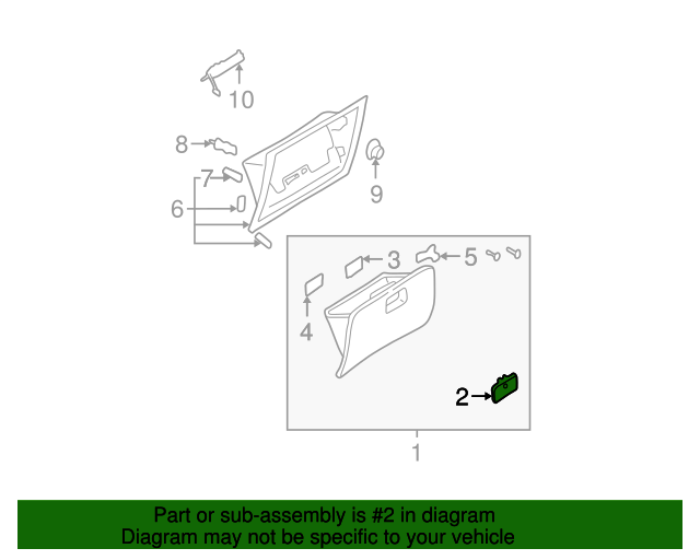 84560-2D100-OH - Glove Box Latch 2001-2002 Hyundai Elantra ...