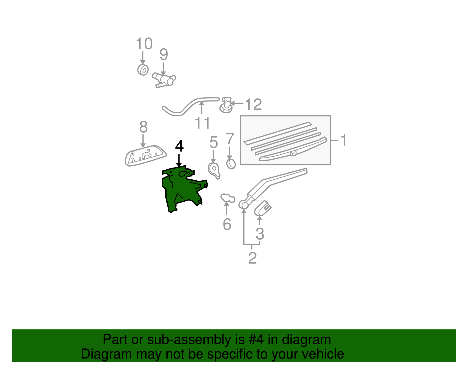 2008-2013 Toyota Highlander Wiper Motor 85130-0E051 | AutoNationParts.com