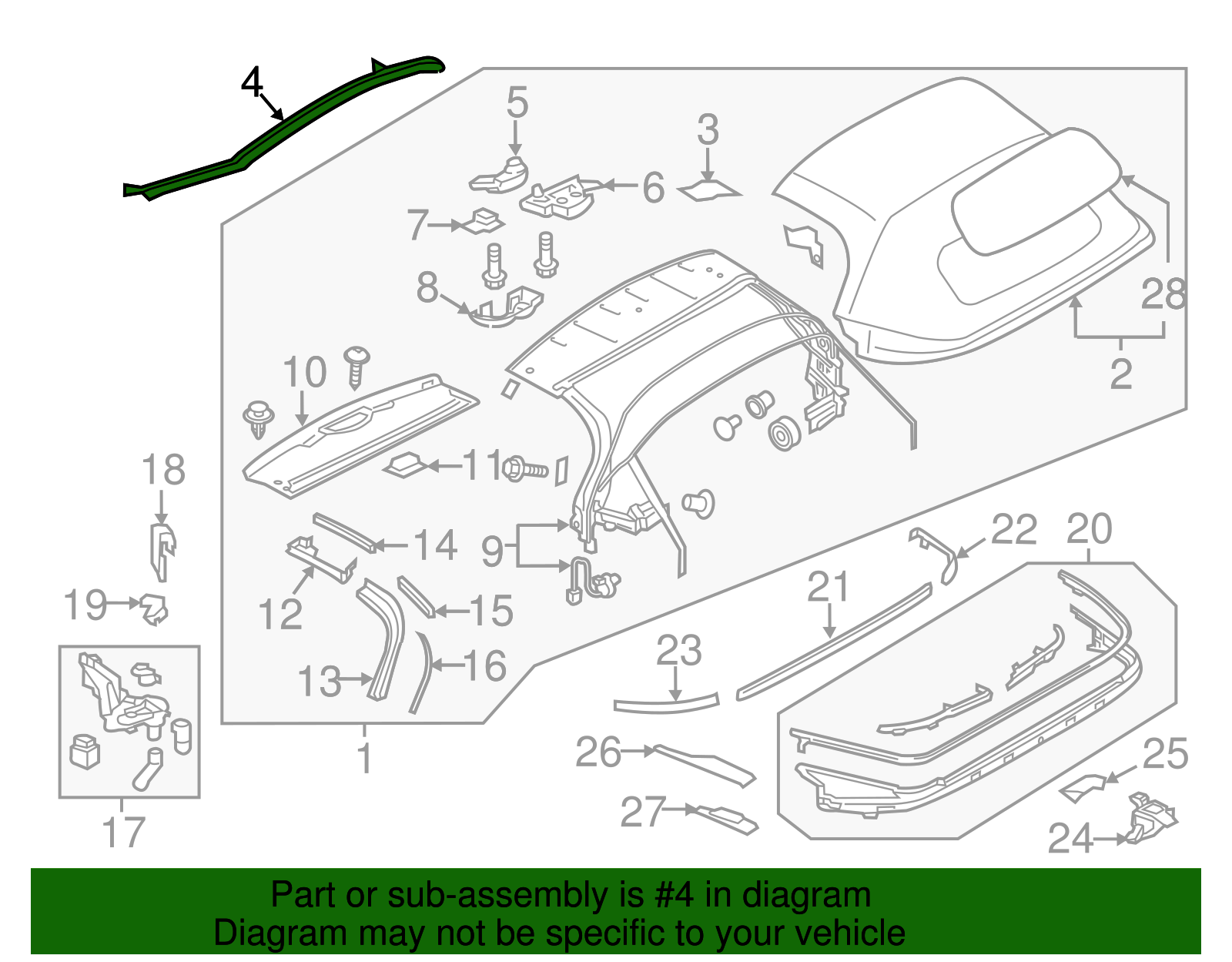 2016-2024 Mazda MX-5 Miata Front Weather-Strip N243-R1-711B | Retail ...