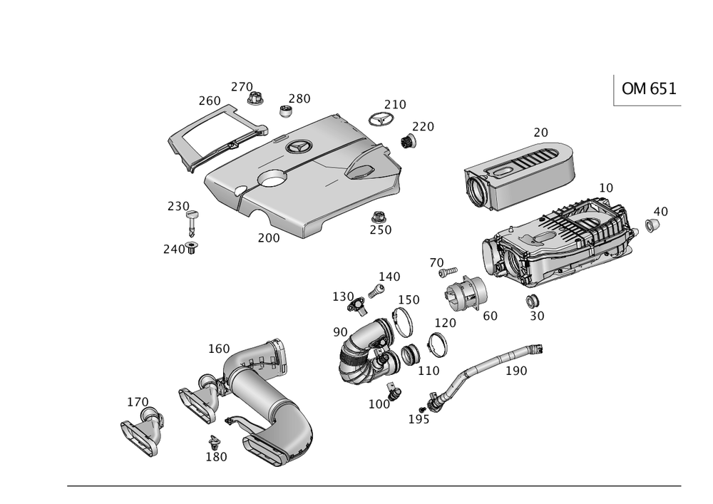 651-090-11-42 - Raw Air Line For 2015-2017 Mercedes-Benz | Mercedes ...