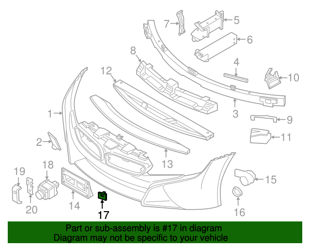 Genuine BMW 51-11-7-394-386 | Park Sensor Mount | FREE Shipping on Most ...