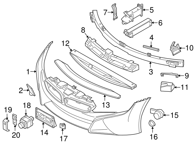 2014-2020 BMW i8 License Bracket 51117336193 | OEM Parts Online