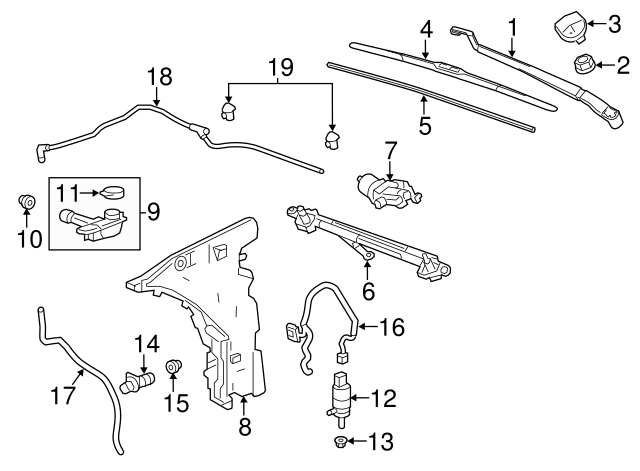 23140044 - Windshield Washer Fluid Reservoir 2013-2019 Cadillac ATS ...