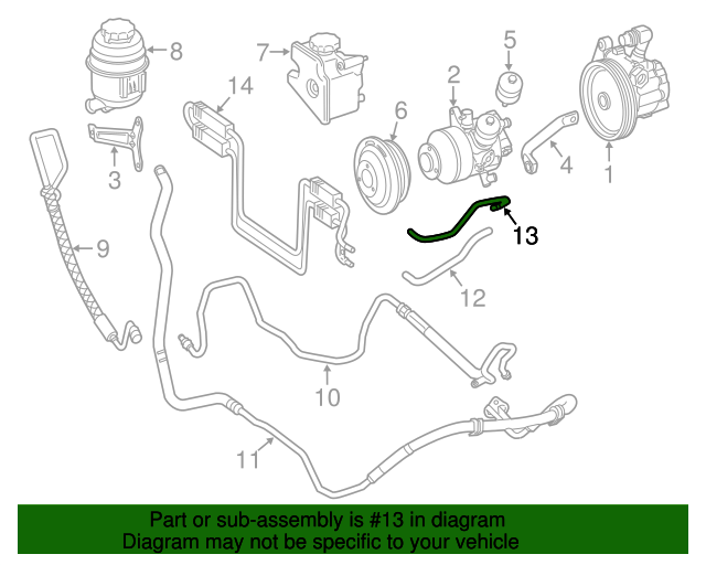 221-997-08-82 - Power Steering Return Hose - 2007-2014 Mercedes-Benz ...