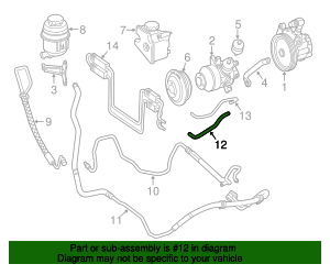221-997-09-82 - Power Steering Return Hose 2007-2014 Mercedes-Benz ...