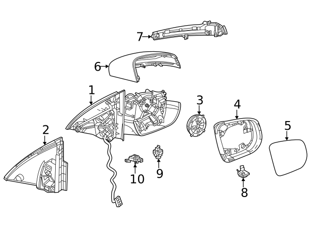 2020-2023 Mercedes-Benz Mirror Assembly - Right, Front Right 167-810-94 ...