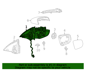 167-810-94-01 - Mirror Assembly - Right, Front Right 2020-2023 Mercedes ...