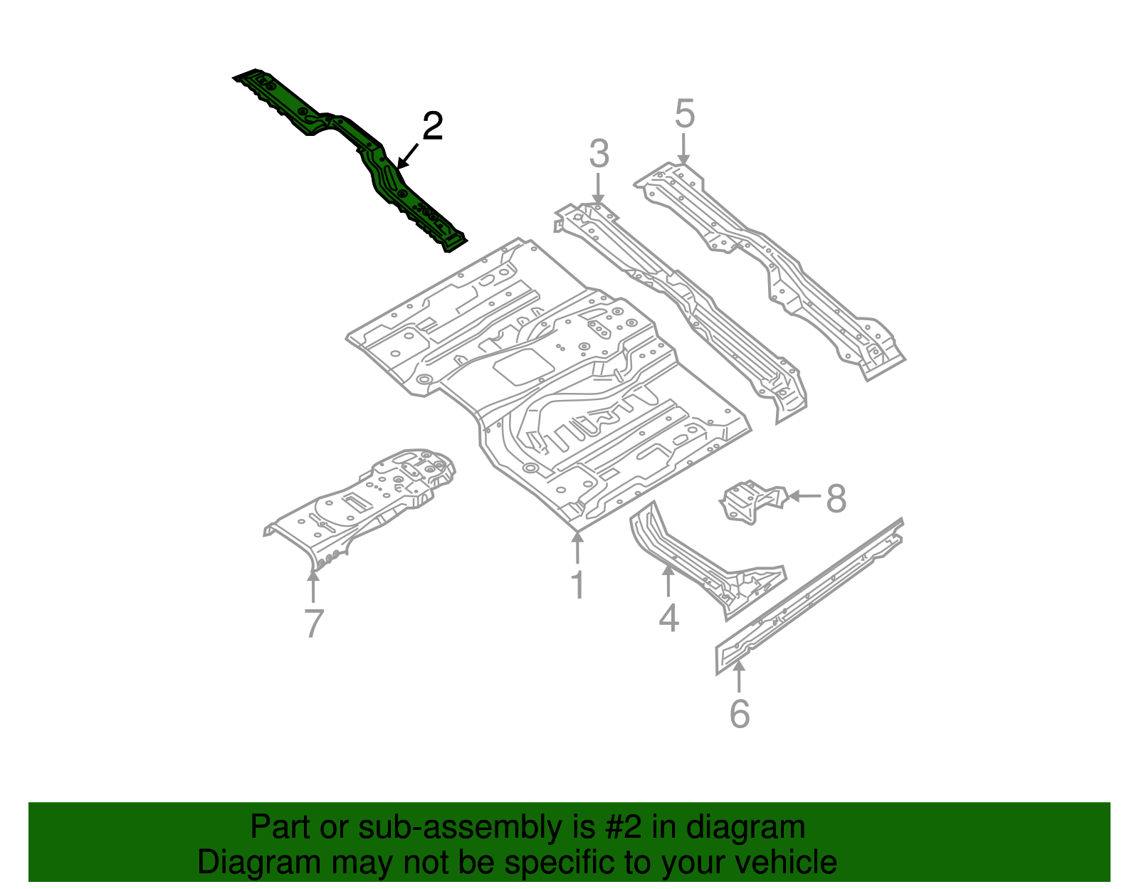2005-2016 Nissan Floor Pan Cross-Member 74330-EA030 | My Nissan Part
