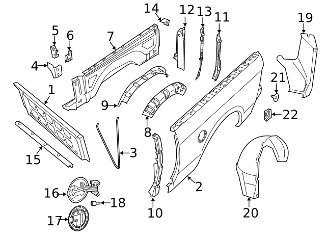 2019-2021 Ram Truck Bed Panel Reinforcement 68362260AB | TascaParts.com