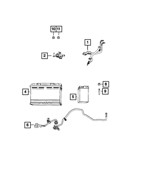 Battery, Battery Tray and Cables for 2020 Jeep Wrangler | Mopar Factory ...