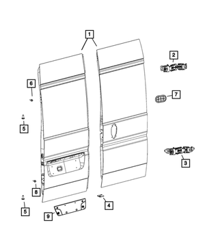2014-2024 Ram Rear Door Lower Hinge 68195669AD | Mopar eStore