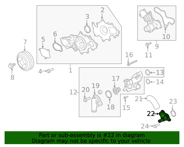 2017-2024 Ford Water Outlet HL3Z-8592-A | Ford OEM Parts Outlet