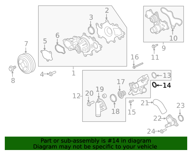 HL3Z-8527-B - Thermostat Housing O-Ring - 2017-2024 Ford | Eastgate ...