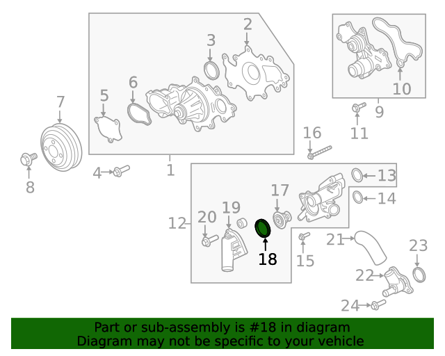 2017-2024 Ford Thermostat Gasket HL3Z-8255-A | TascaParts.com