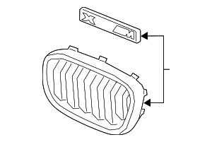 Genuine BMW 51-11-8-098-092 | F98 X4 M Competition Front Kidney Grille ...