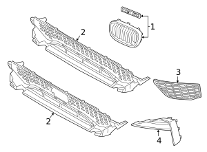 Genuine BMW 51-11-8-098-092 | F98 X4 M Competition Front Kidney Grille ...