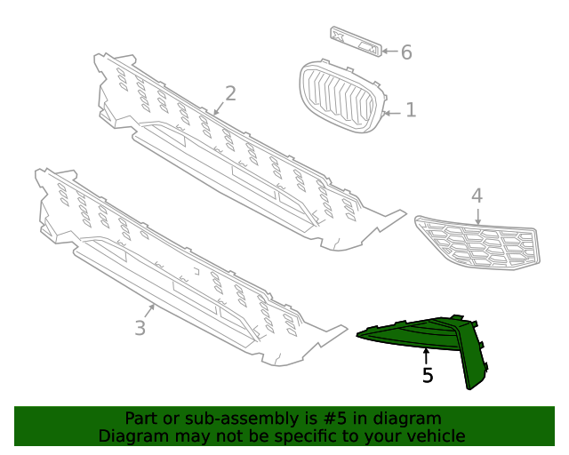 51118077061 - 2020-2021 BMW X4 Outer Duct (51-11-8-077-061) | BMW of ...