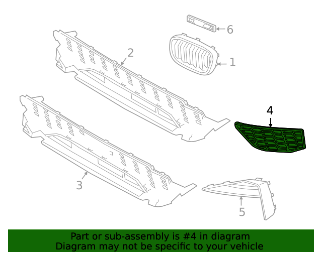 Genuine BMW 51-11-8-065-193 | Outer Grille | FREE Shipping on Most ...