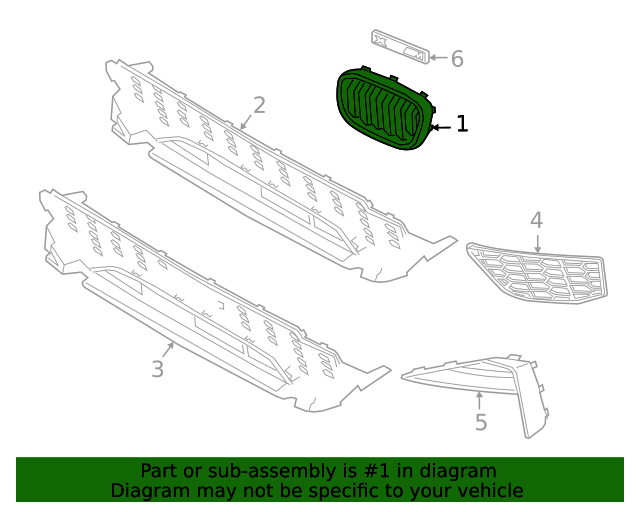 Genuine BMW 51-11-8-070-992 | Upper Grille, Right - F97 X3M | FREE ...