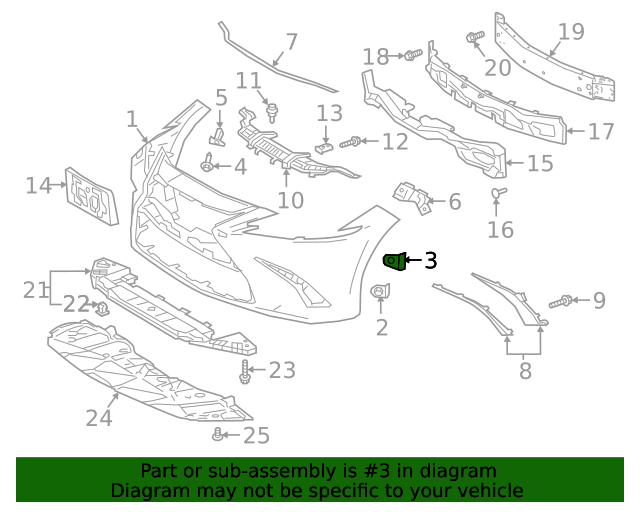 2019-2024 Lexus Bumper Cover Retainer 53879-02150 | SSL Parts