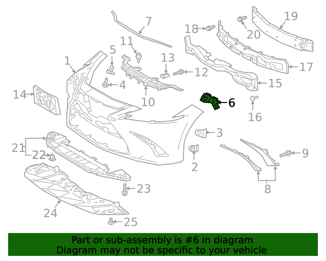 2019-2023 Lexus Bumper Guide 52115-06050 | AutoNationParts.com