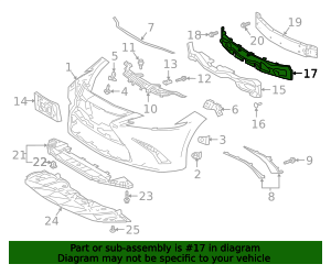 52148-06101 - Bumper Impact Absorber Bracket 2019-2024 Lexus ...