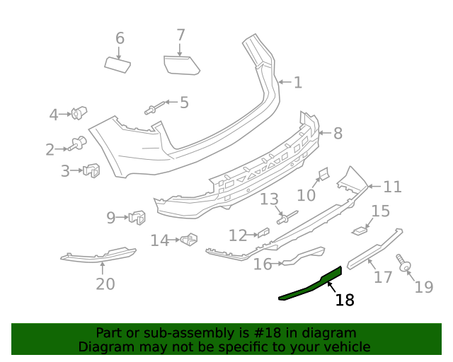 9Y0-807-649-B-OK1 - Bumper Trim 2019-2023 Porsche Cayenne ...