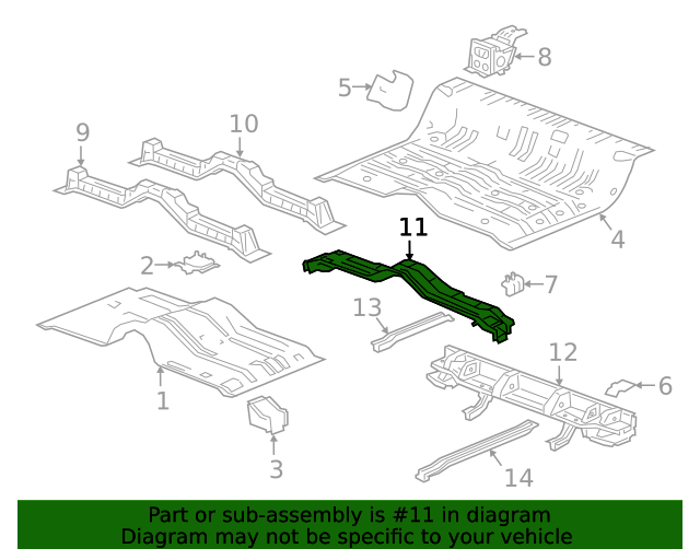 2020-2021 GM Lower Cross-Member 84678781 | GMPartsDirect.com