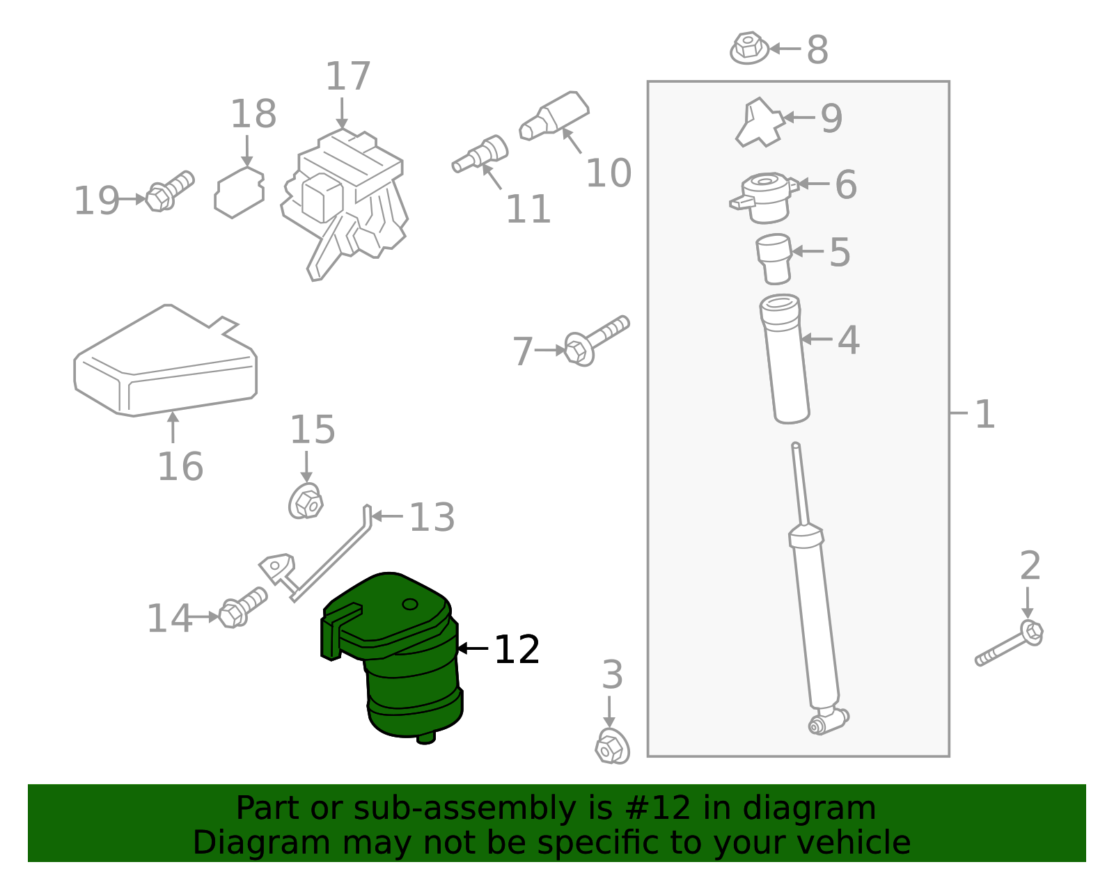 2019-2023 Porsche Cayenne Air Spring 9Y0-616-002-C | Sunset Porsche Parts