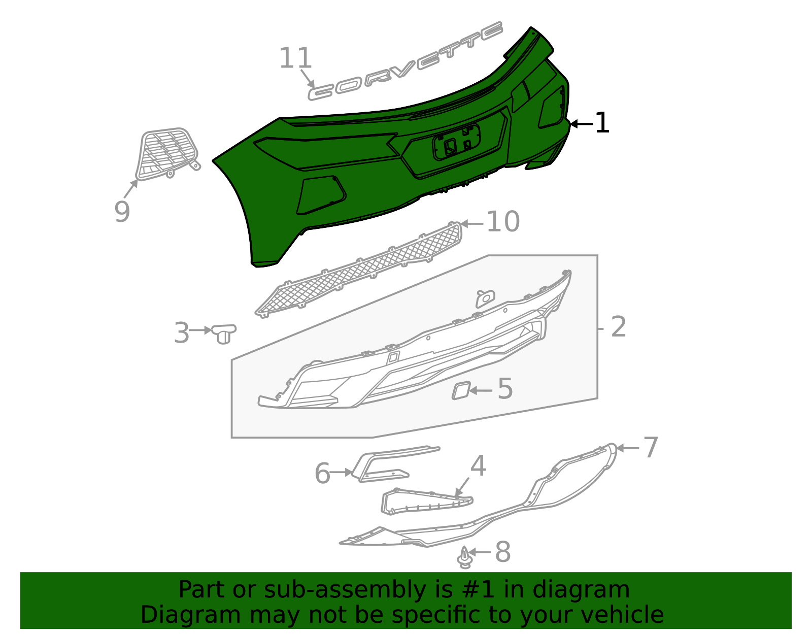 2025 Chevrolet Corvette Bumper Cover 85035997 | GM Parts Center