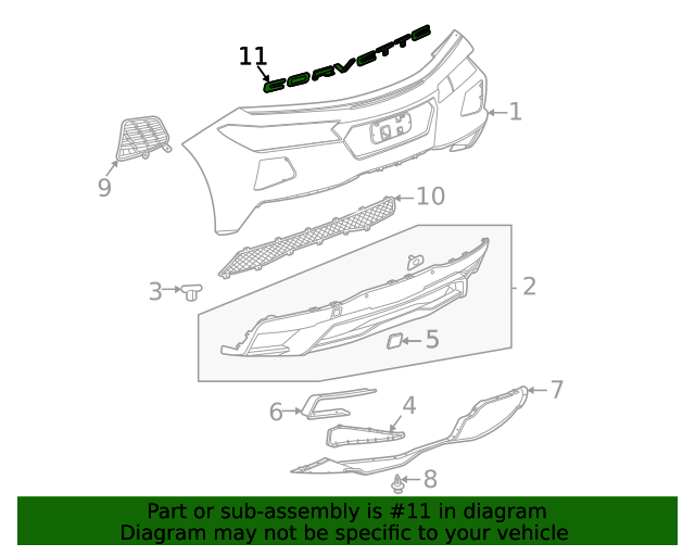 84811668 - Rear Bumper Fascia Vehicle Name Plate 2020-2023 Chevrolet ...