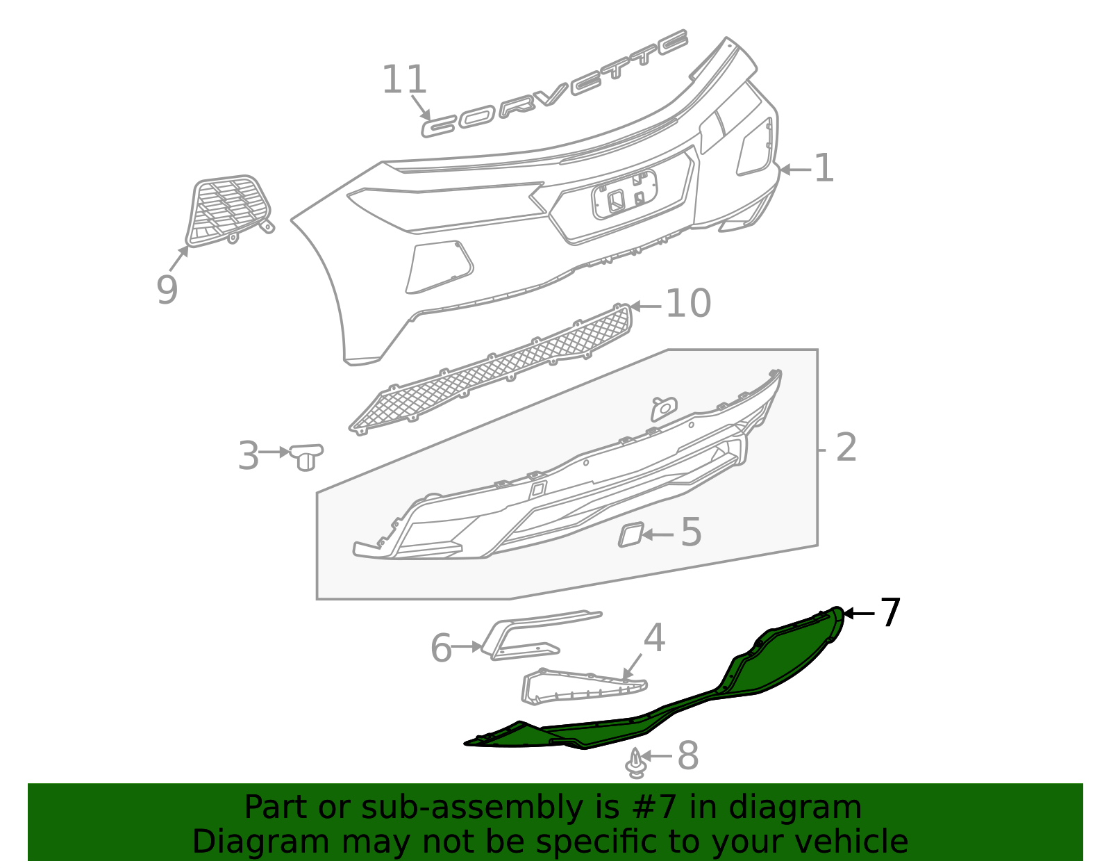 2020-2025 Chevrolet Corvette Diffuser 85525476 GM | GMPartsDirect.com