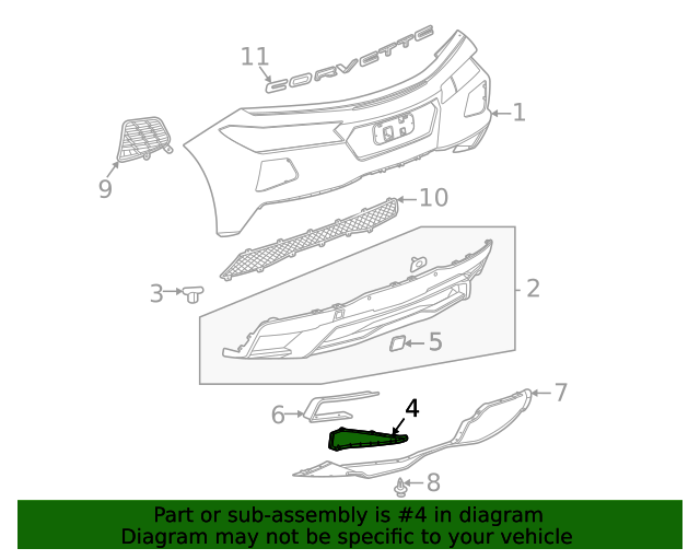 23362189 - Rear Driver Side Bumper Lower Fascia Bracket 2020-2023 ...
