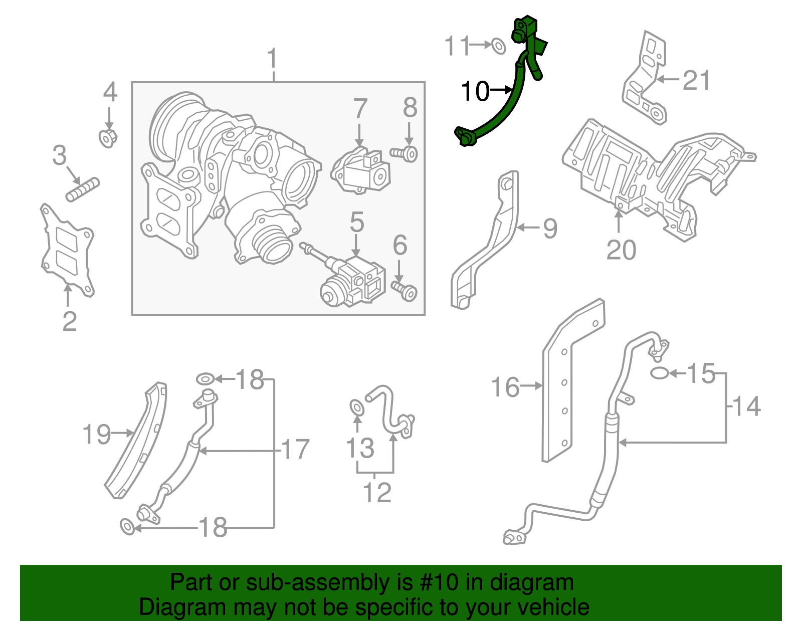 2016-2024 Audi Water Inlet Pipe 06K-121-497-AQ | Audi USA Parts