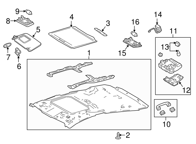 81340-06030 - Sun Visor Light (Left, Right) 2012-2024 Toyota | Longo ...