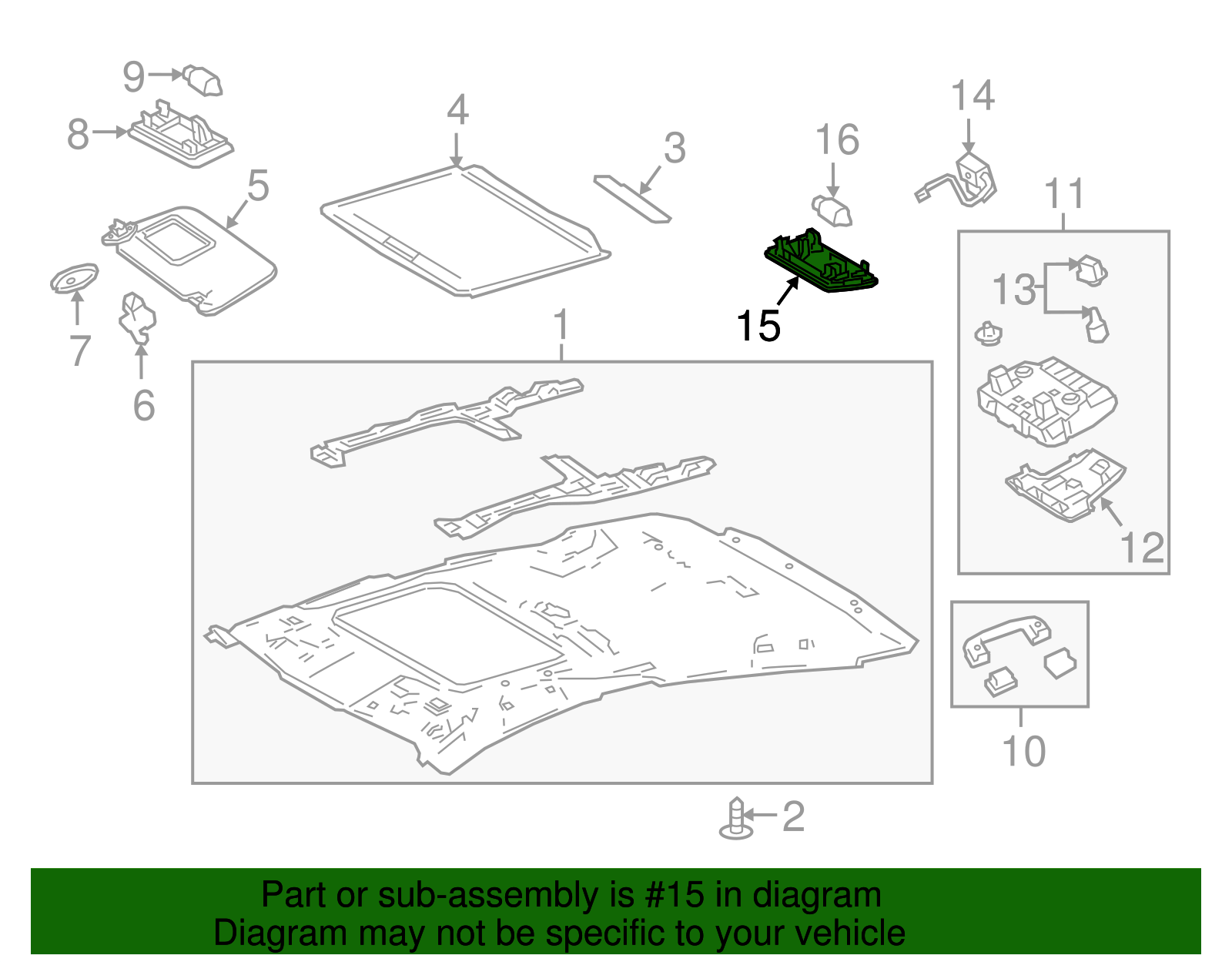 2016-2022 Toyota Dome Lamp 81240-47010-B0 | Toyota Parts Center