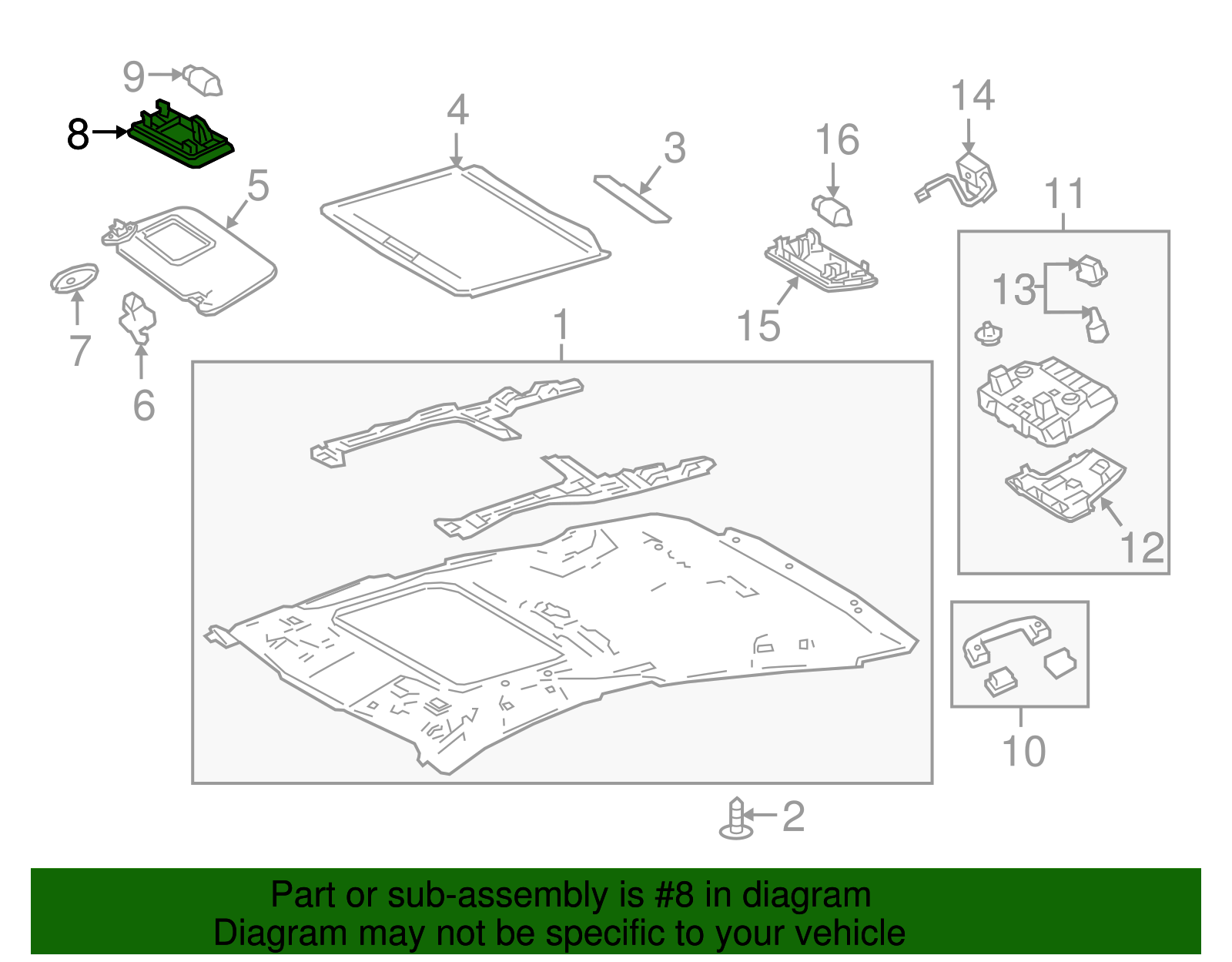 81340-06030 - Sun Visor Light (Left, Right) 2012-2025 Toyota | Longo ...