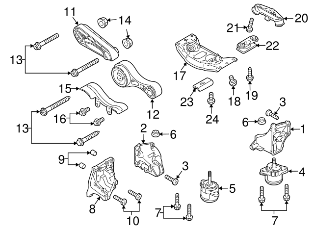 948-115-211-23 - Engine Mount Bracket 2010-2016 Porsche Panamera ...
