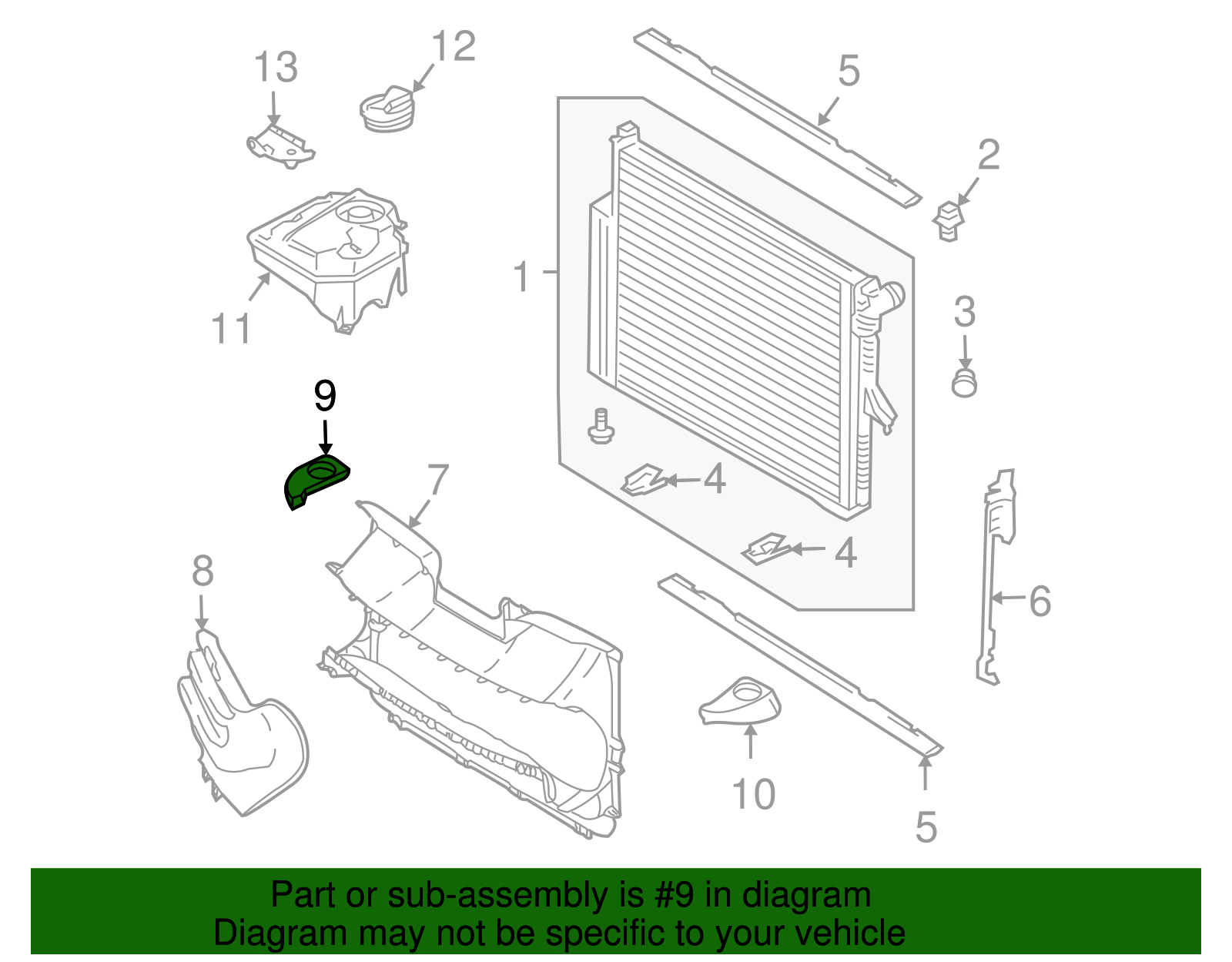 2008-2010 Porsche Cayenne Radiator Air Seal 955-110-146-00 | Porsche Marin